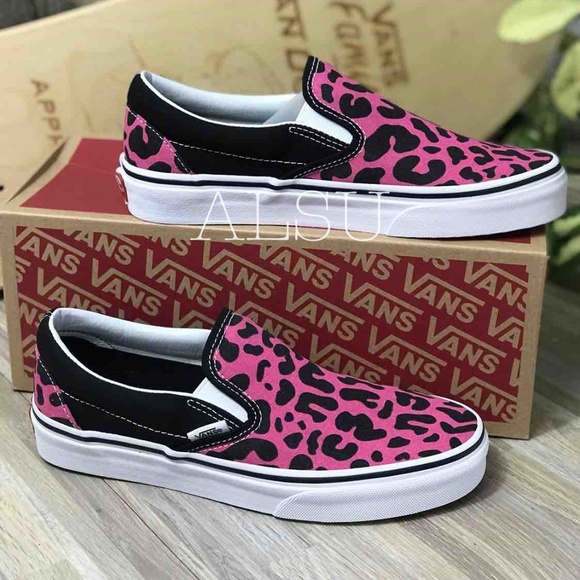 Vans | Shoes | Nwt Vans Classic Slip On Leopard Pink W Authentic | Poshmark